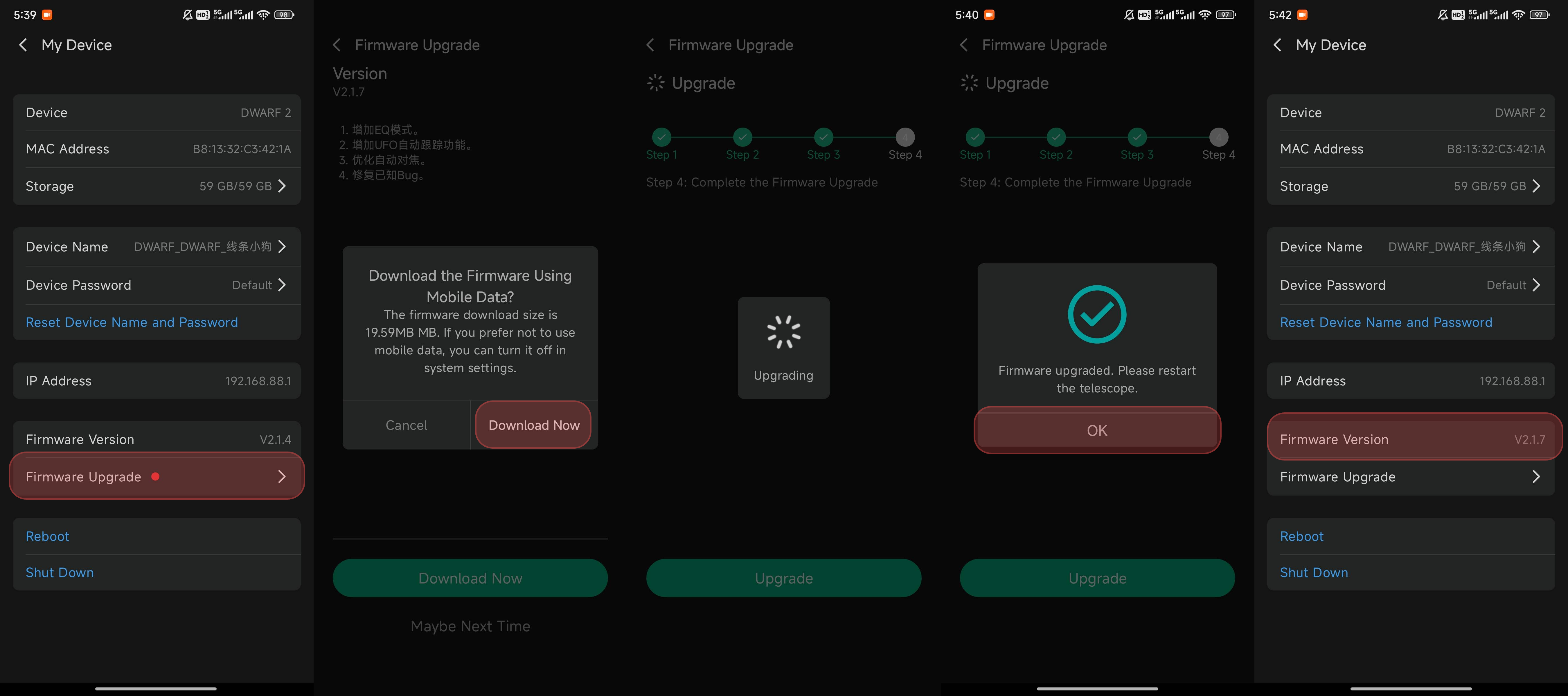 How to Update DWARF II App and Firmware?-DWARFLAB helpcenter