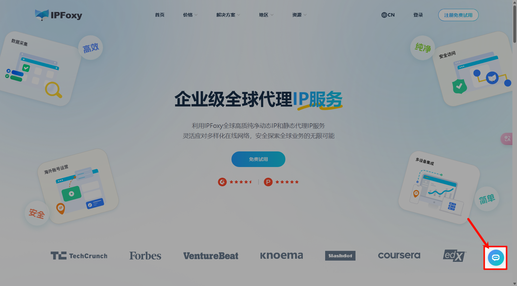 如何联系在线客服-IPFoxy海外代理IP服务商