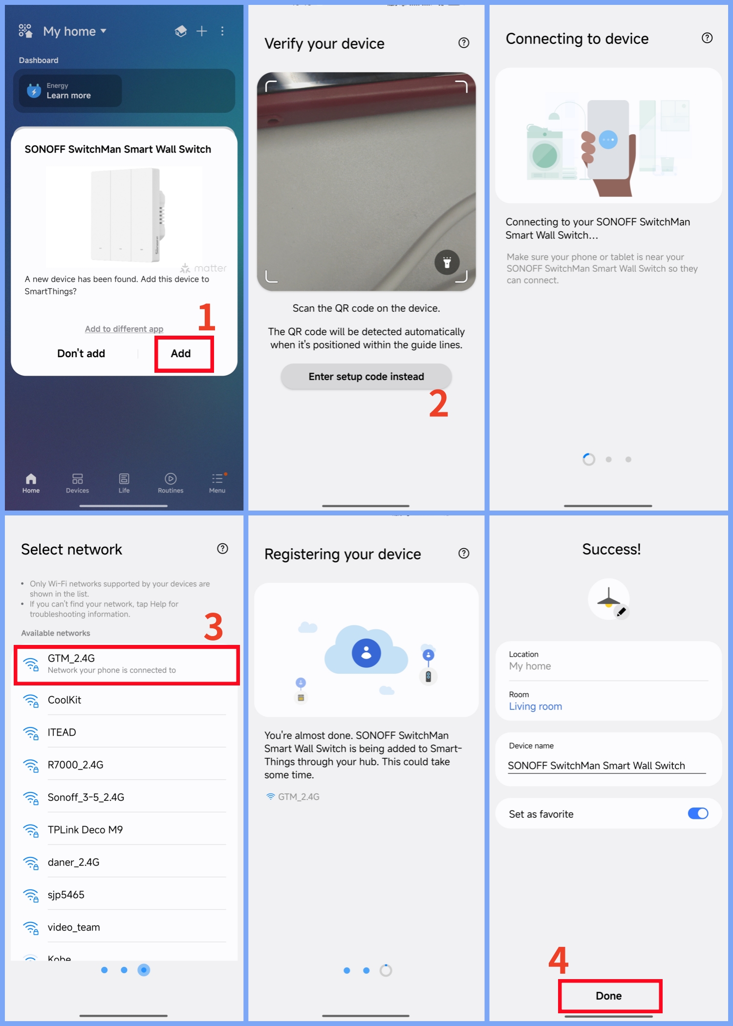 SONOFF Matter Device to SmartThings Setup Guide