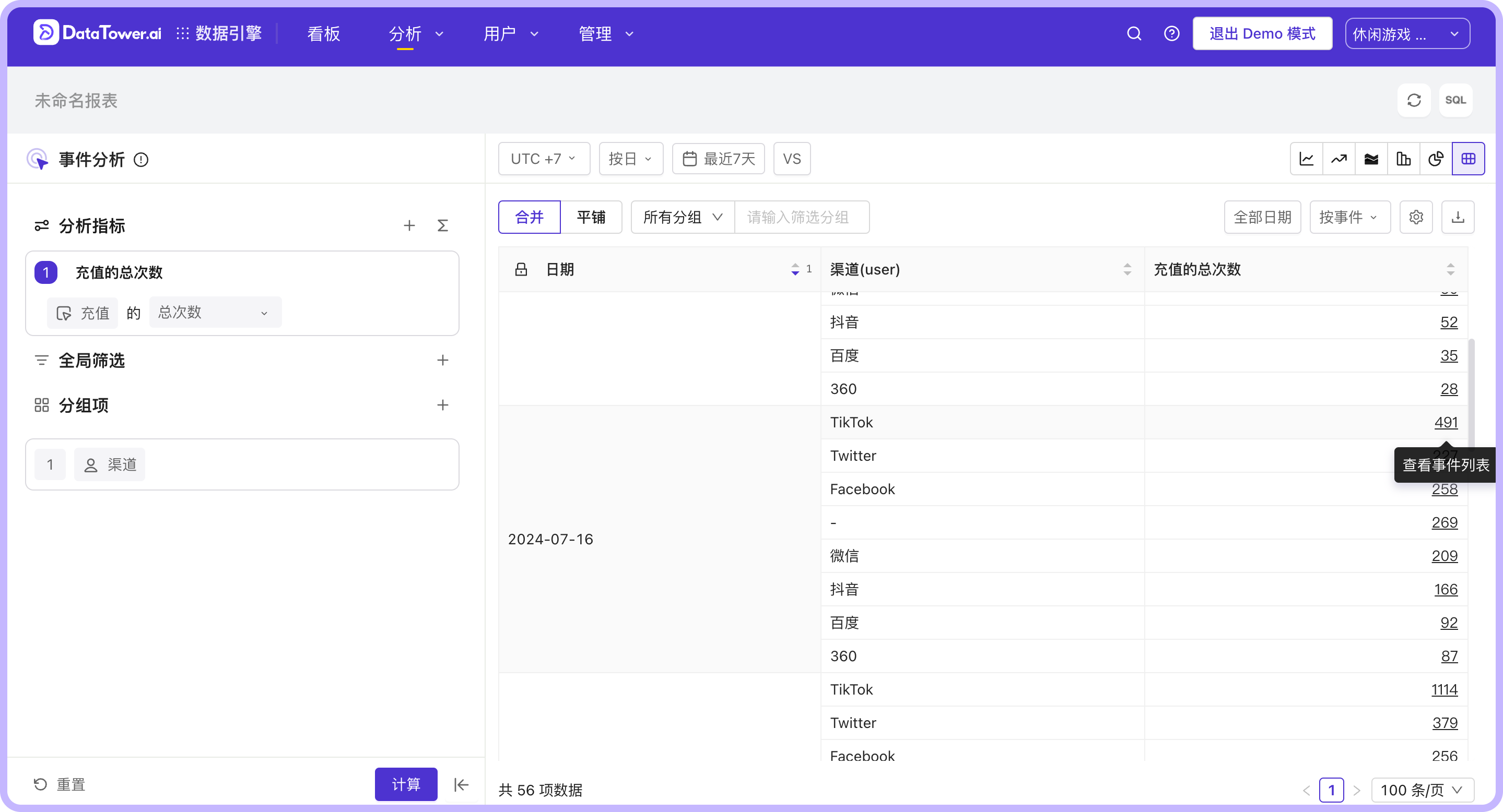 查看事件明细数据-DataTower.ai