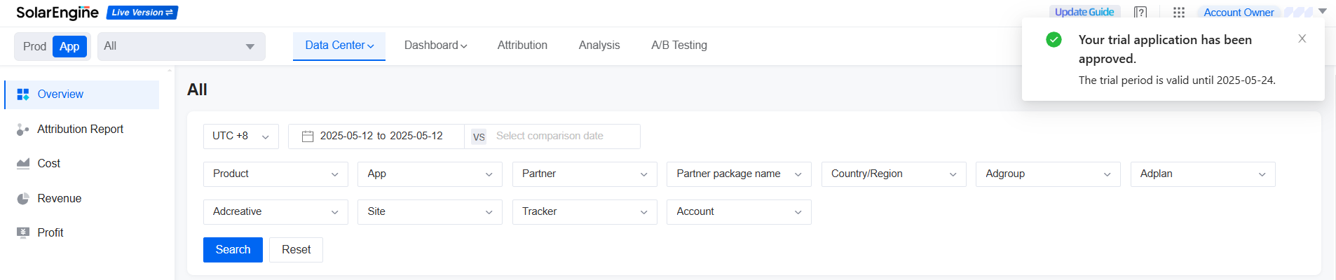 Account Application-SolarEngine Help Center | Documentation & Support
