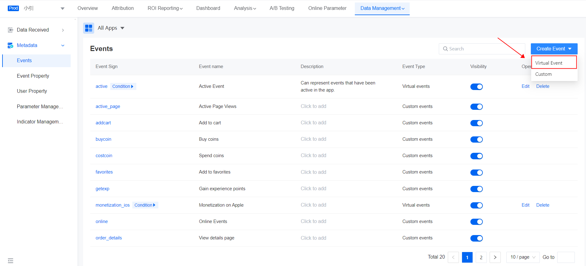 Virtual Event-SolarEngine Help Center | Documentation & Support