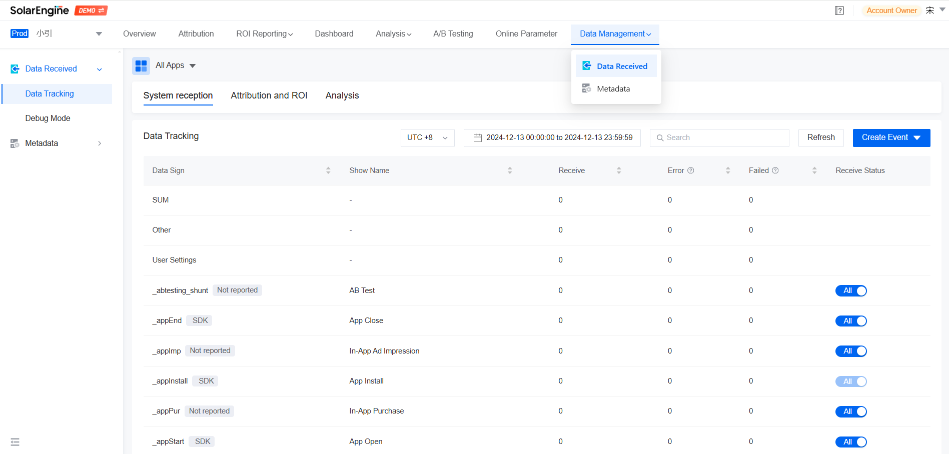Data Received-SolarEngine Help Center | Documentation & Support