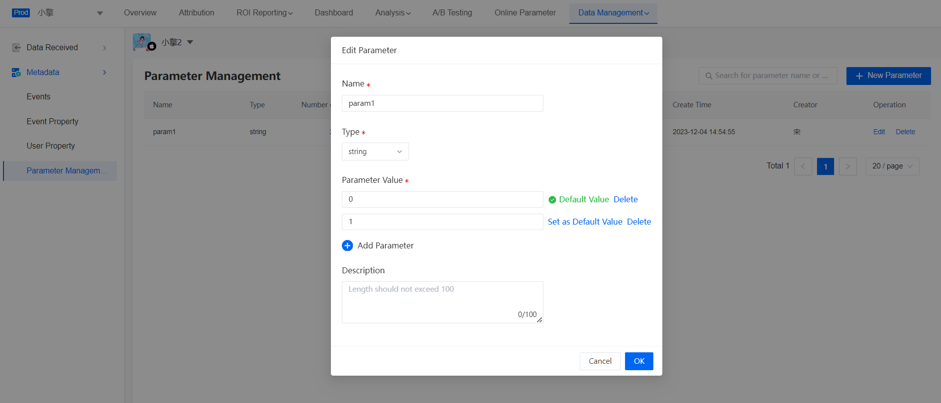 Parameter Management Solarengine Help Center Documentation And Support