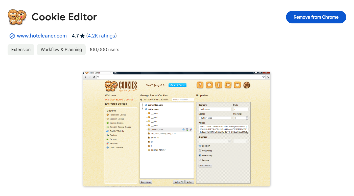 Best Cookie Tools: Edit/Import/Export/Delete
