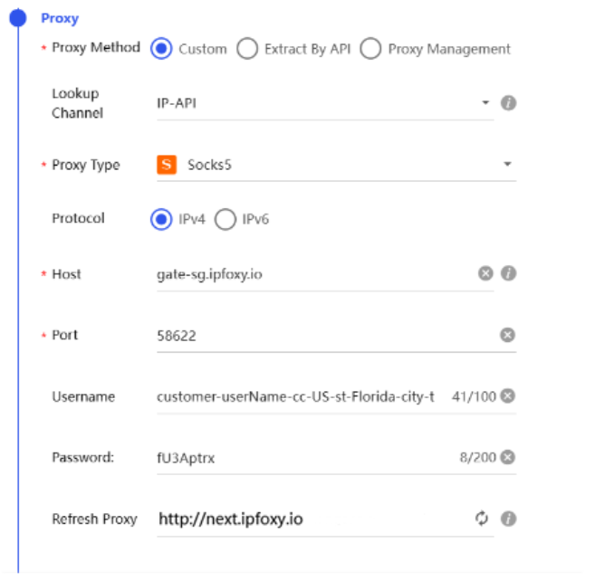 IPFoxy Rotating IP General Parameter Configuration-IPFoxy Help Center: Proxy Setup Guides