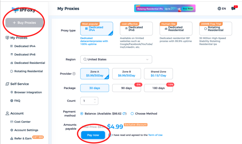 How to setup proxy in IDENTORY？-IPFoxy