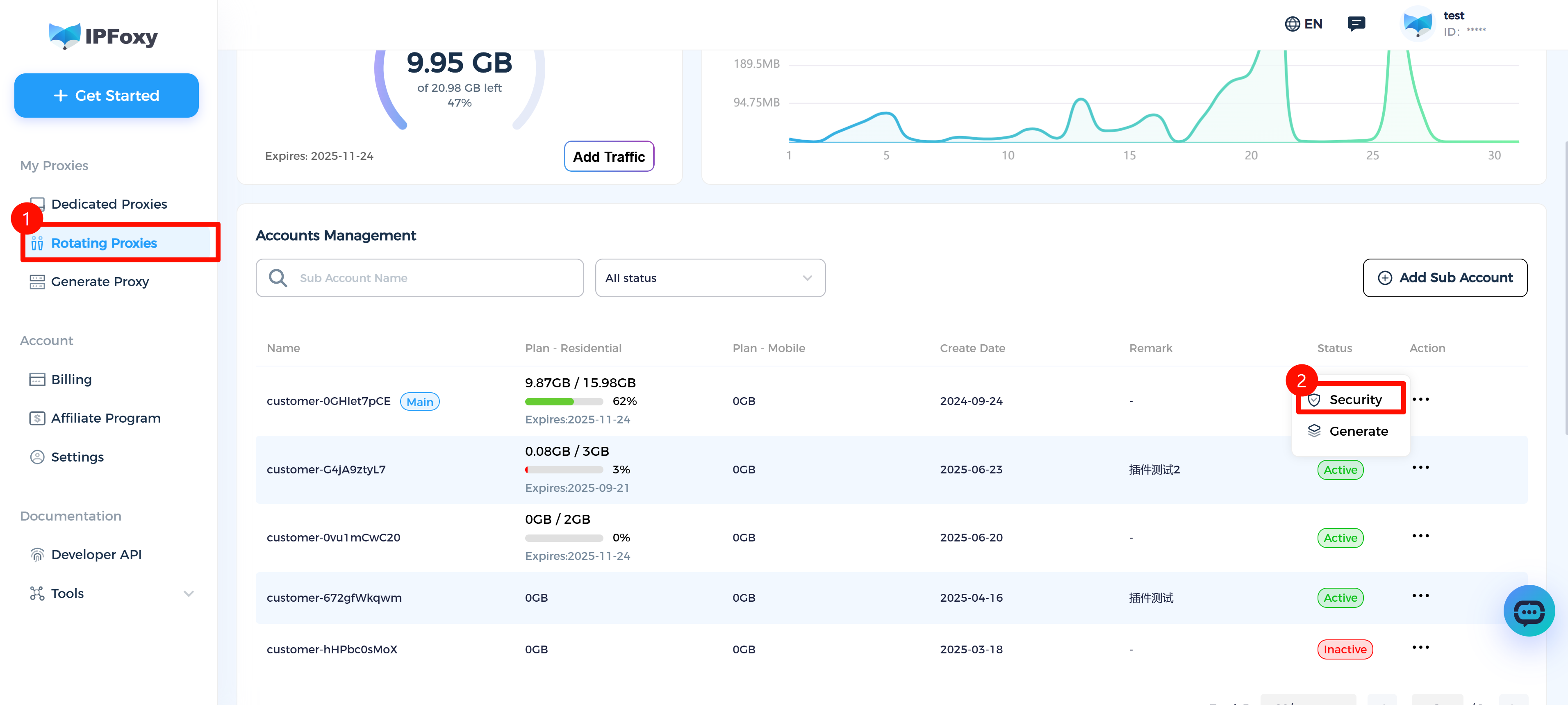 Rotating Proxy Security Settings Function Guide-IPFoxy Help Center: Proxy Setup Guides