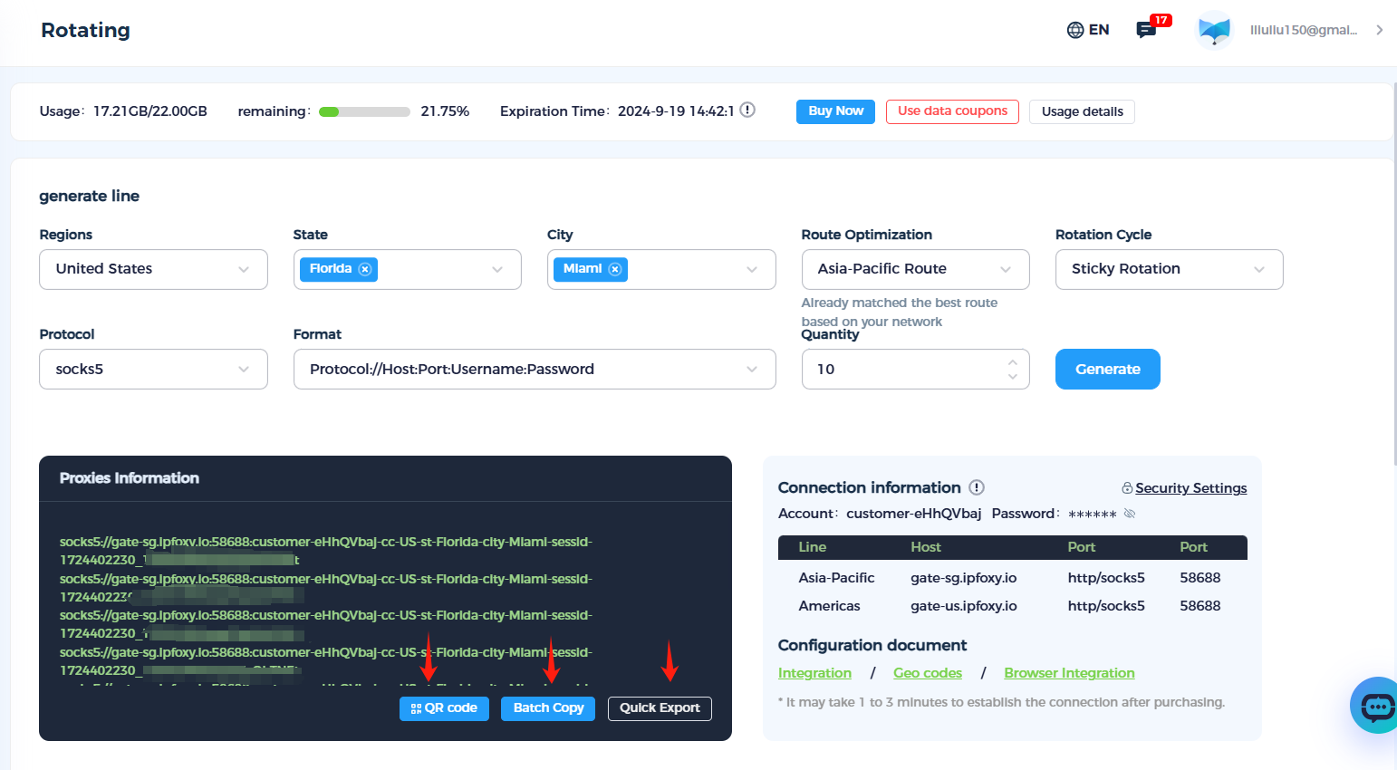 How To Getcopy Proxy Information Ipfoxy Help Center Proxy Setup Guides