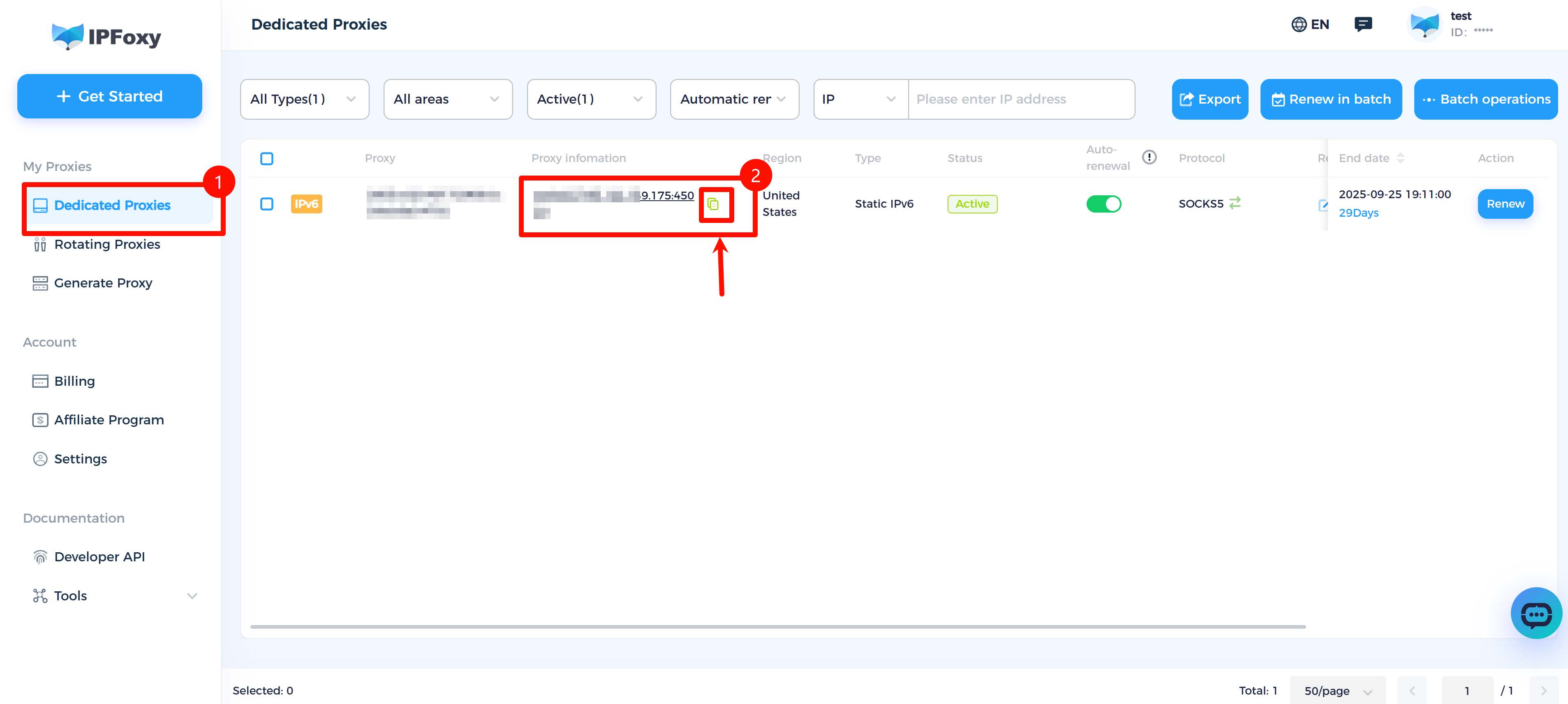 How to get/copy proxy information?-IPFoxy Help Center: Proxy Setup Guides