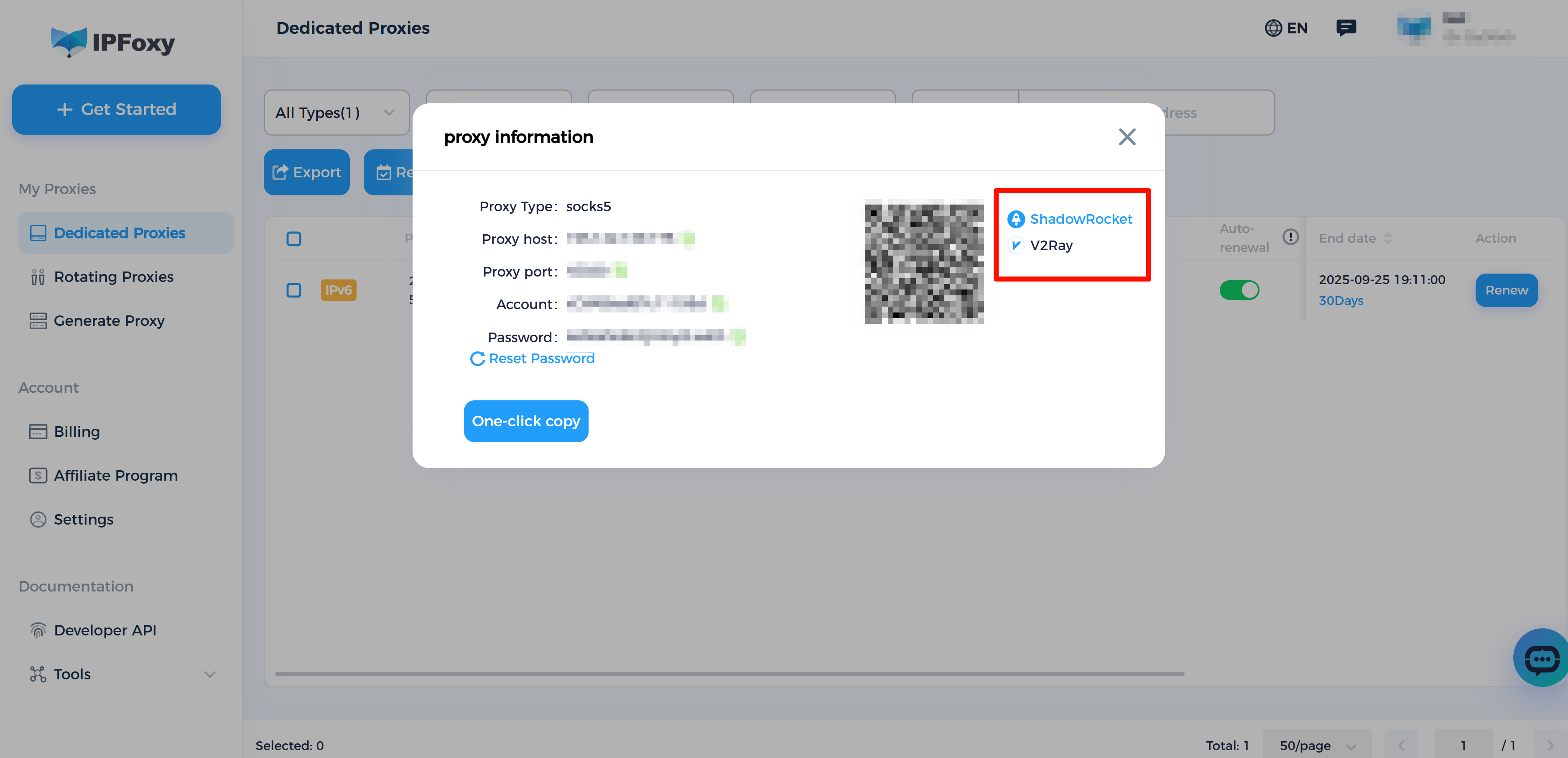 How to get/copy proxy information?-IPFoxy Help Center: Proxy Setup Guides