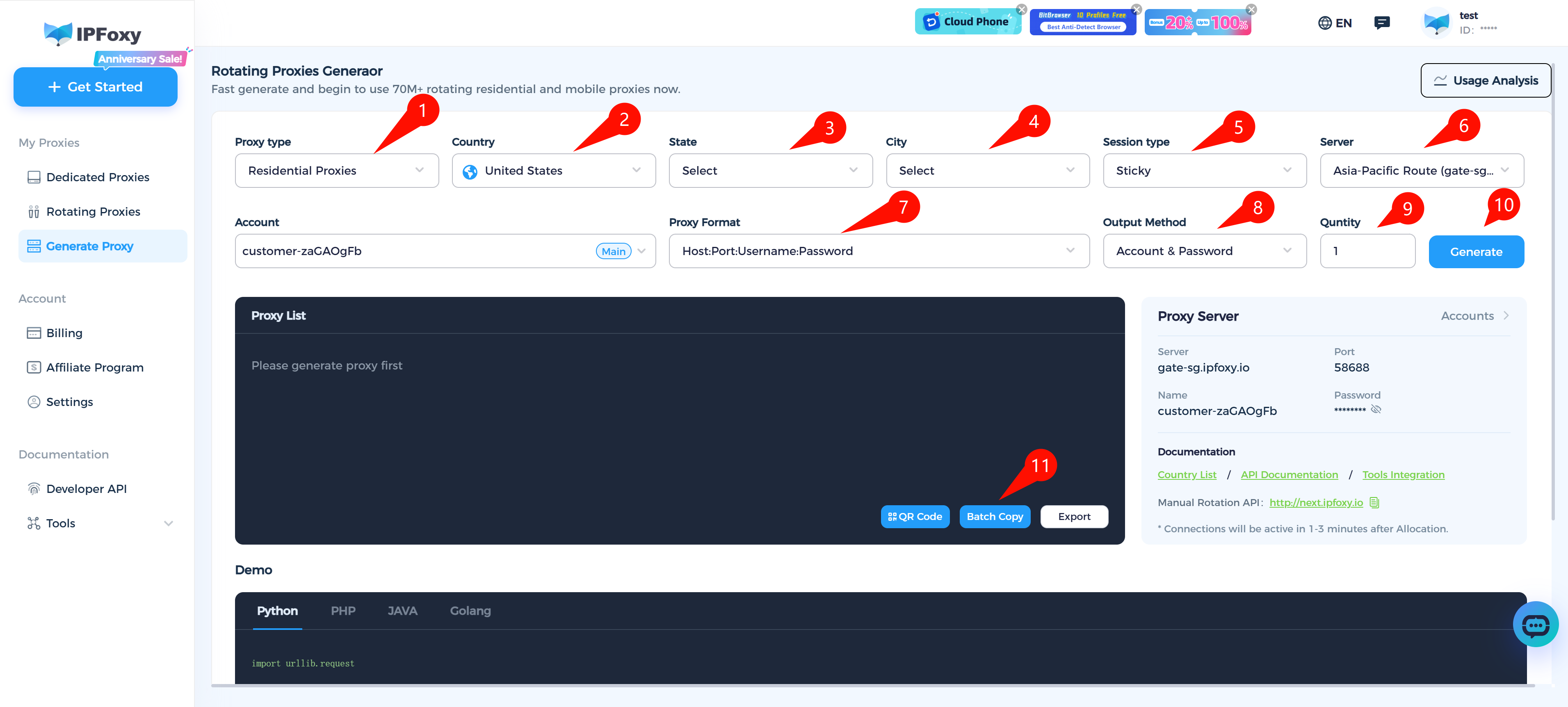 How to get/copy proxy information?-IPFoxy Help Center: Proxy Setup Guides