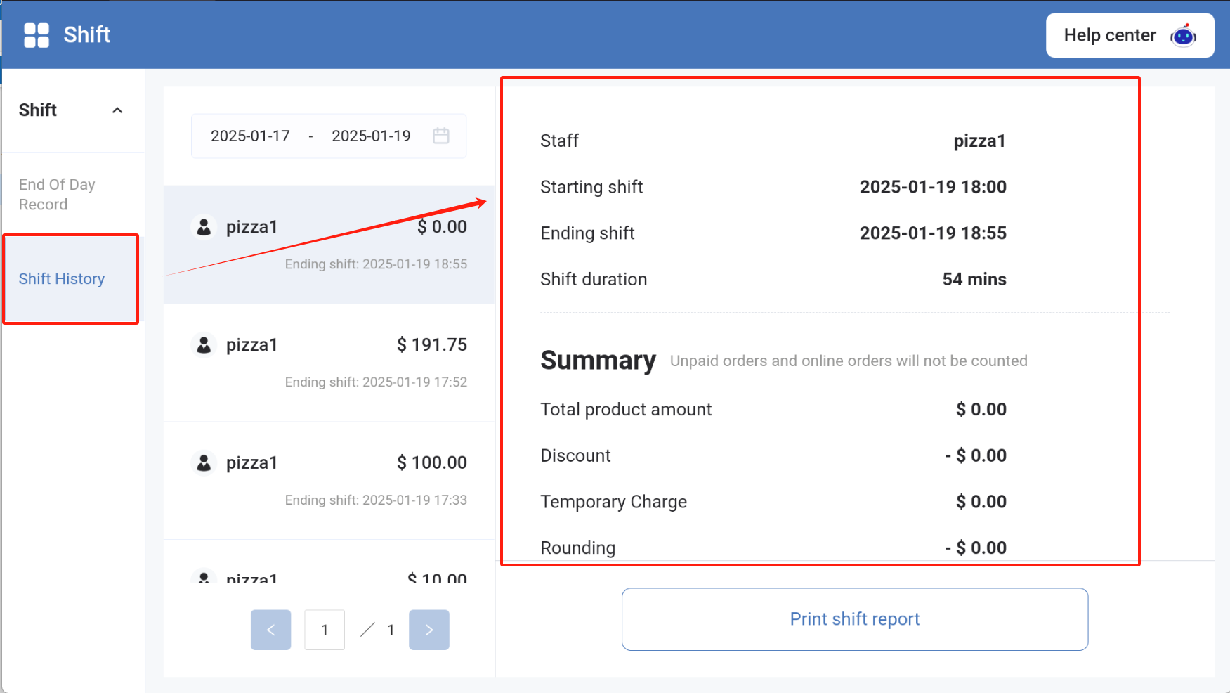 Shift report-OrderPin All-in-One Restaurant POS -- Help Center