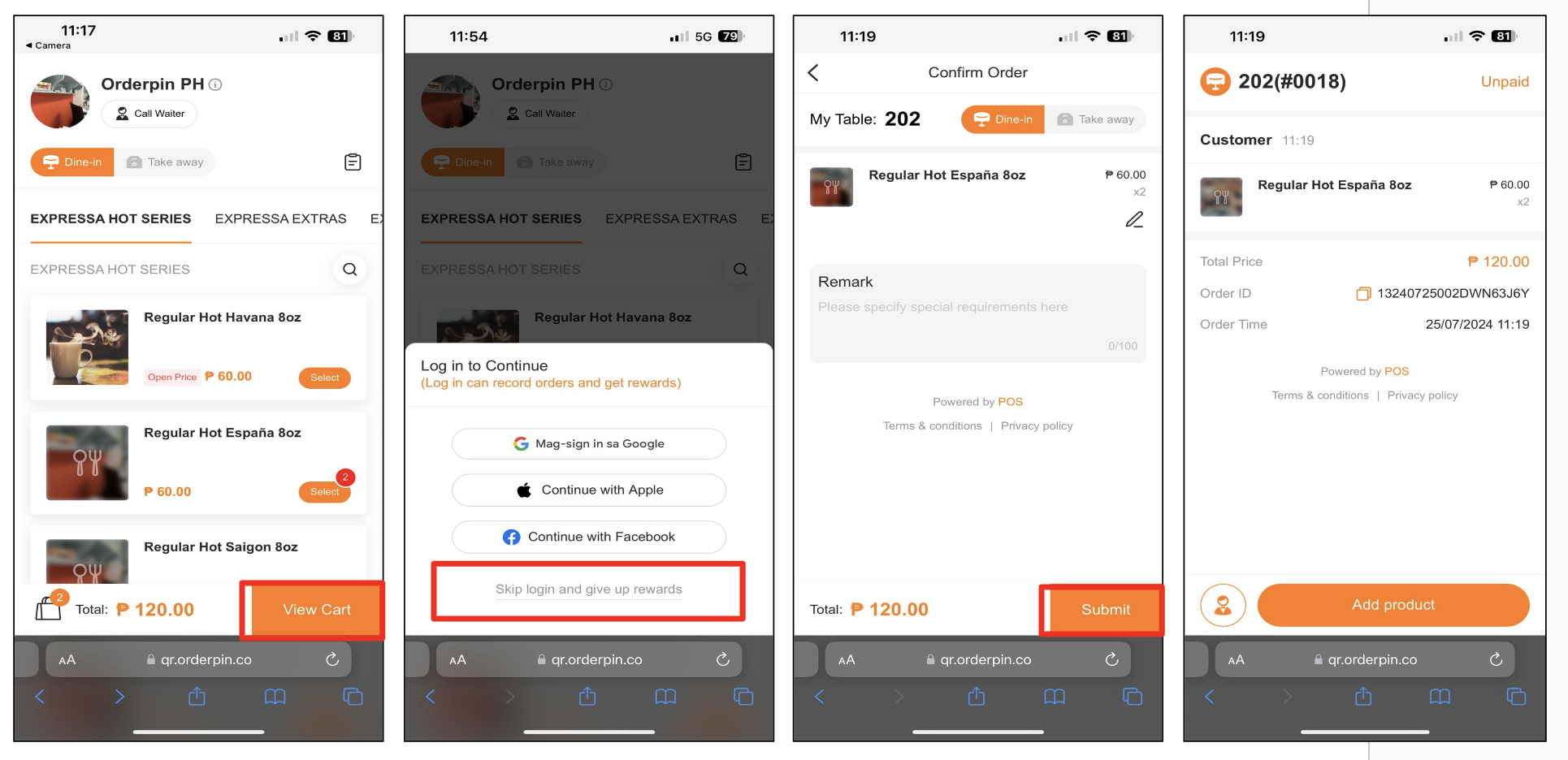 Dine-in order login-OrderPin All-in-One Restaurant POS -- Help Center