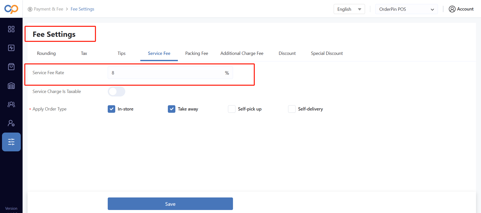 Serivce Fee setting-OrderPin All-in-One Restaurant POS -- Help Center