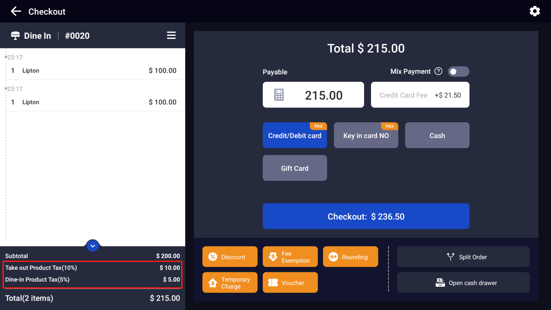 Multiple Tax by Order Type-OrderPin All-in-One Restaurant POS -- Help ...