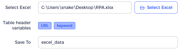 Import Data from Excel + Extract Field-RPA User Guide - AdsPower