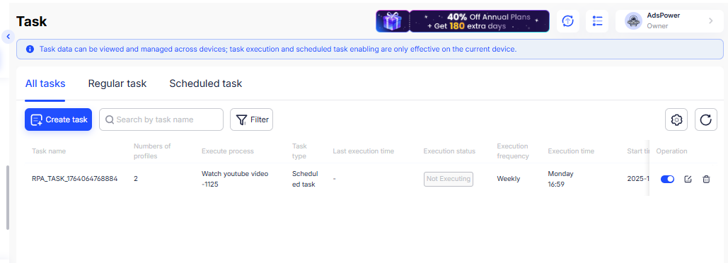 Task-RPA User Guide - AdsPower