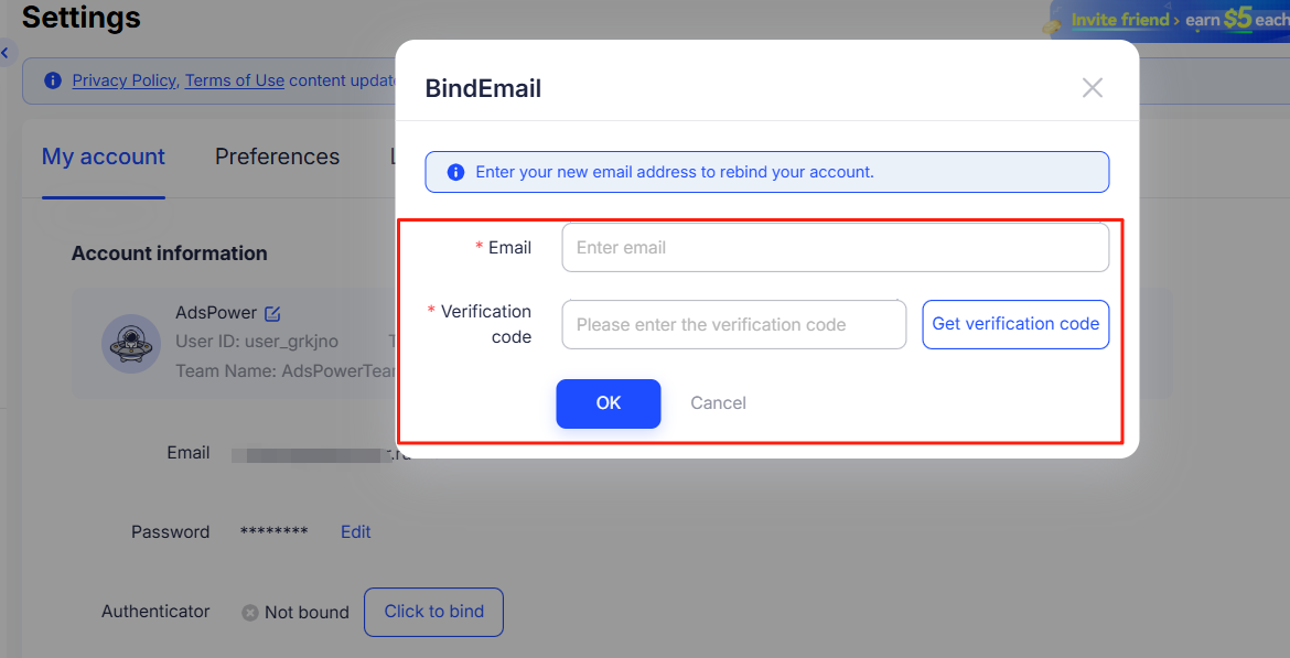 How to change account email?-Help Center - AdsPower