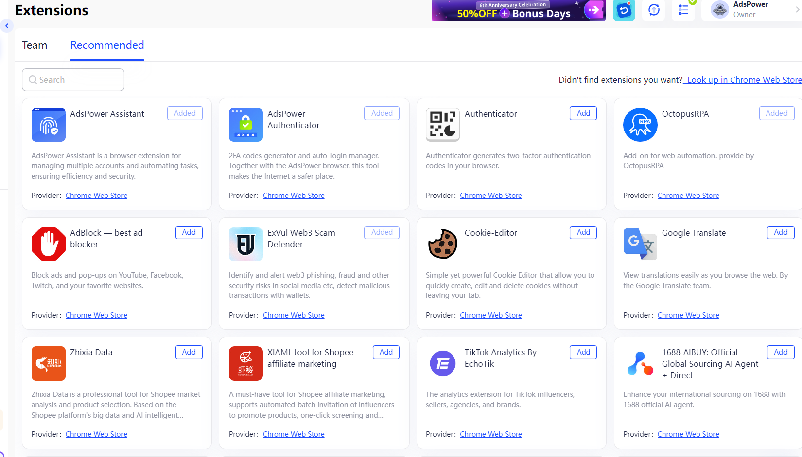 Install Extensions-Help Center - AdsPower