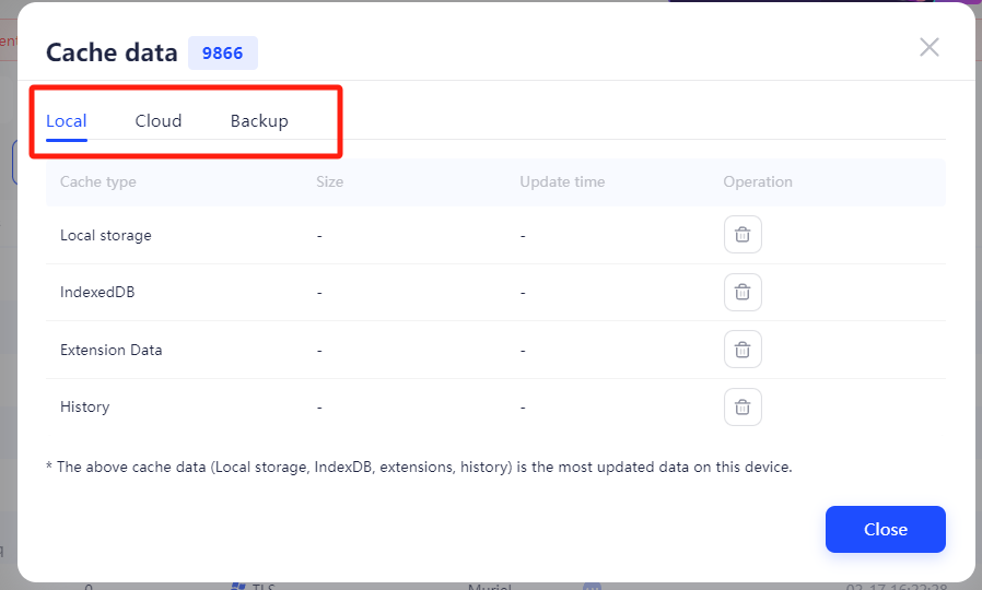 Cache Data-Help Center - AdsPower