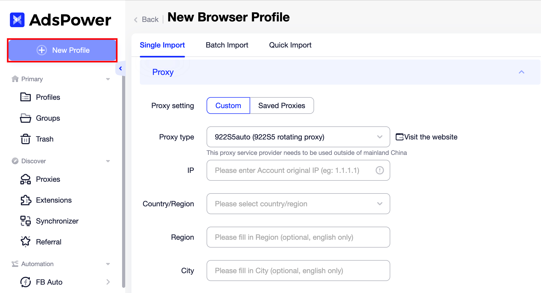922S5Proxy-Help Center - AdsPower