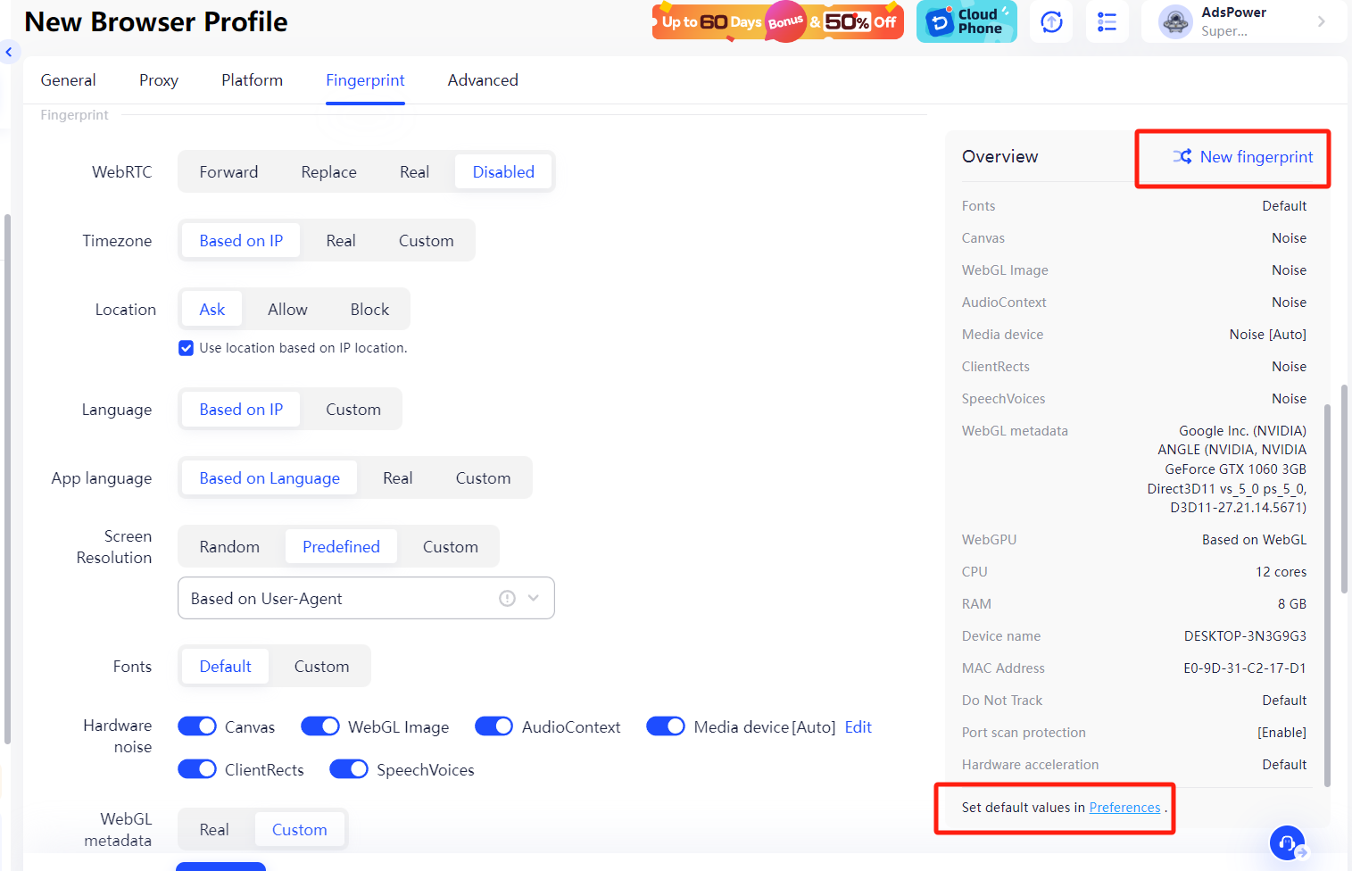 Create a profile-Help Center - AdsPower