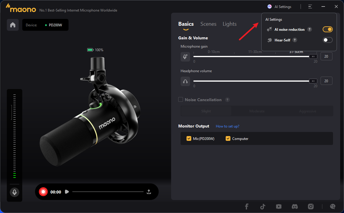 How to Use AI Noise Reduction-Maono Help Center