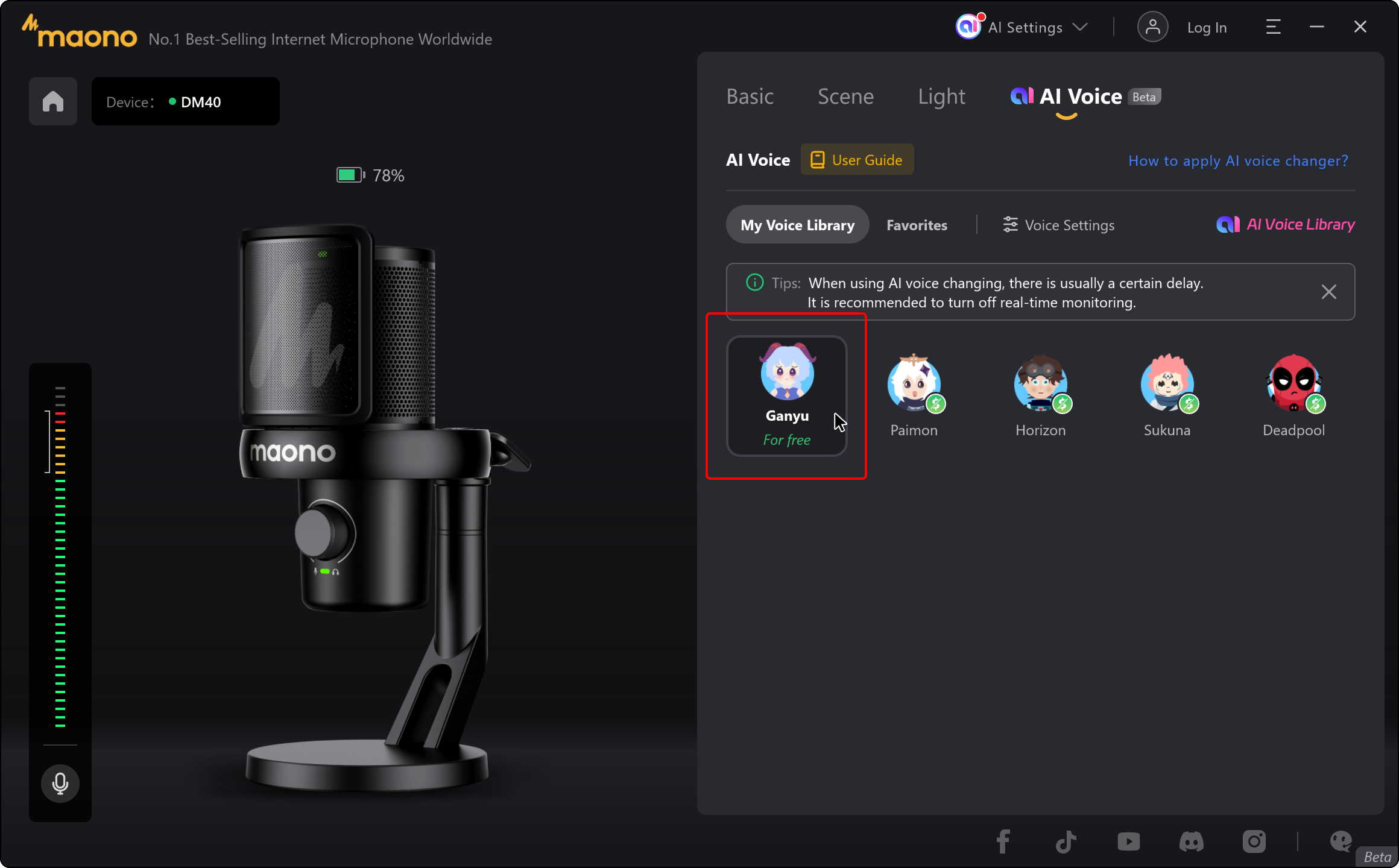 How can I apply AI voice changing?-Maono Help Center