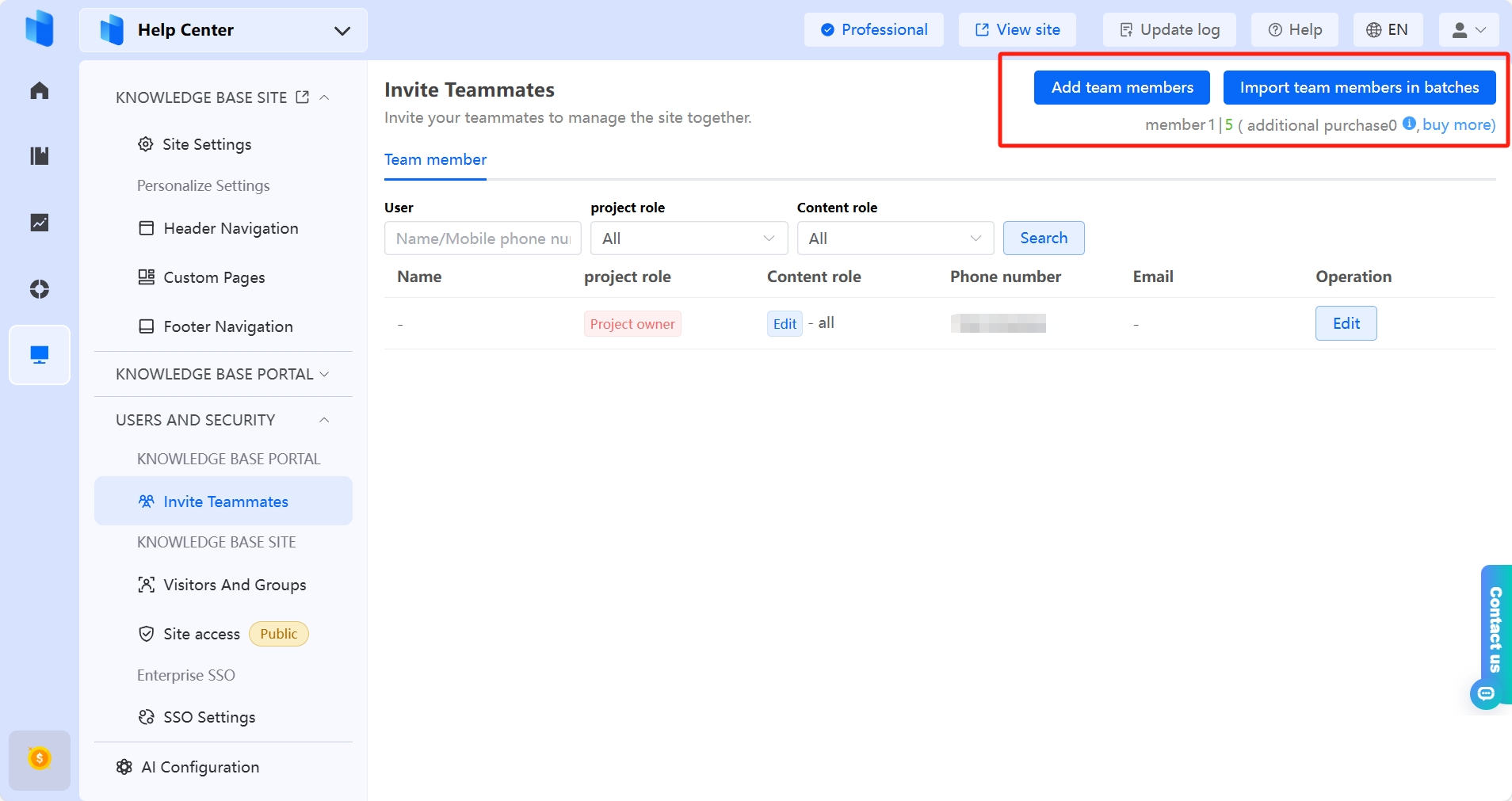 How to add other team members to co-manage the site？