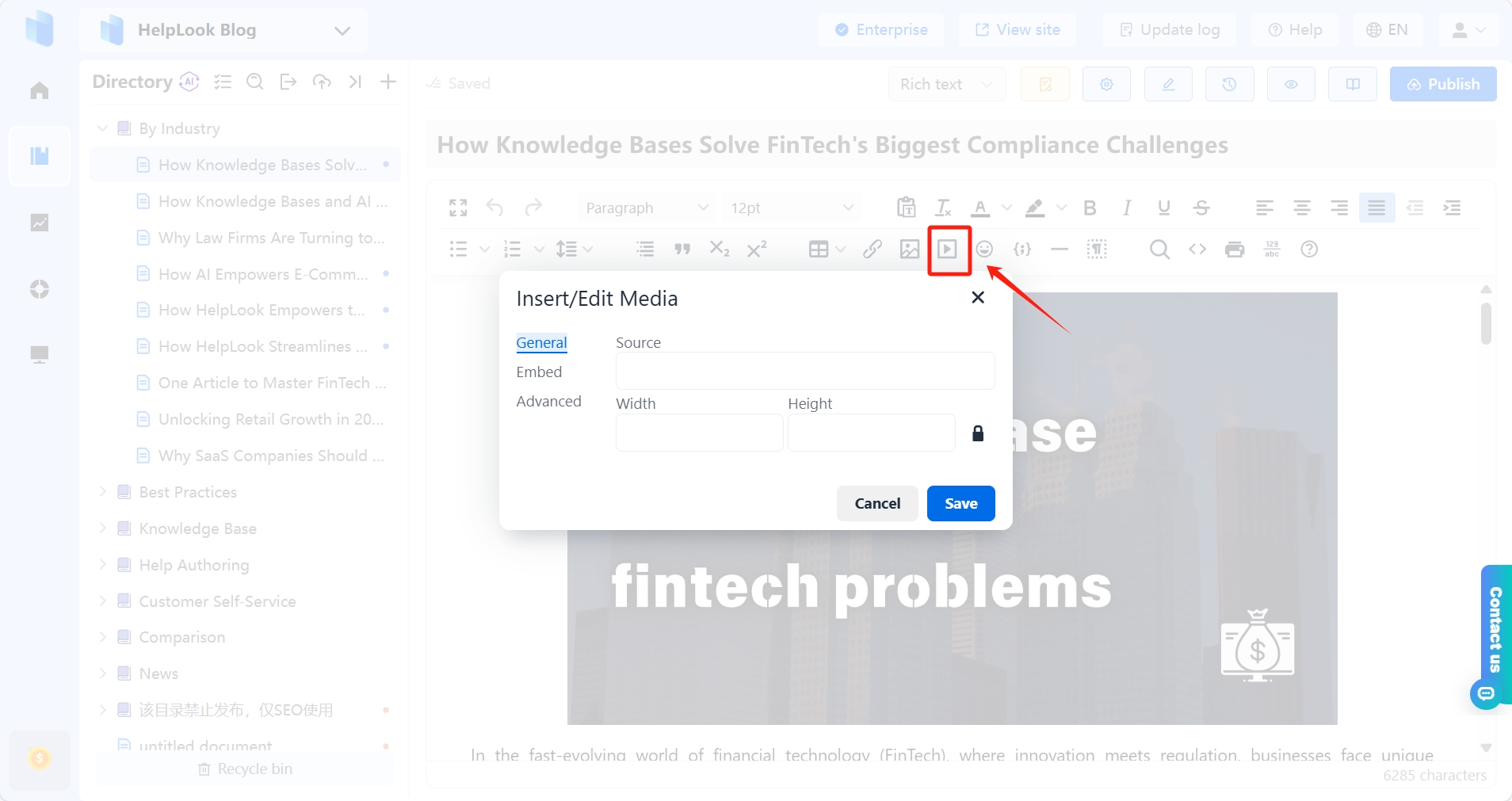 How to insert/upload a video into a document?-HelpLook | Help Center