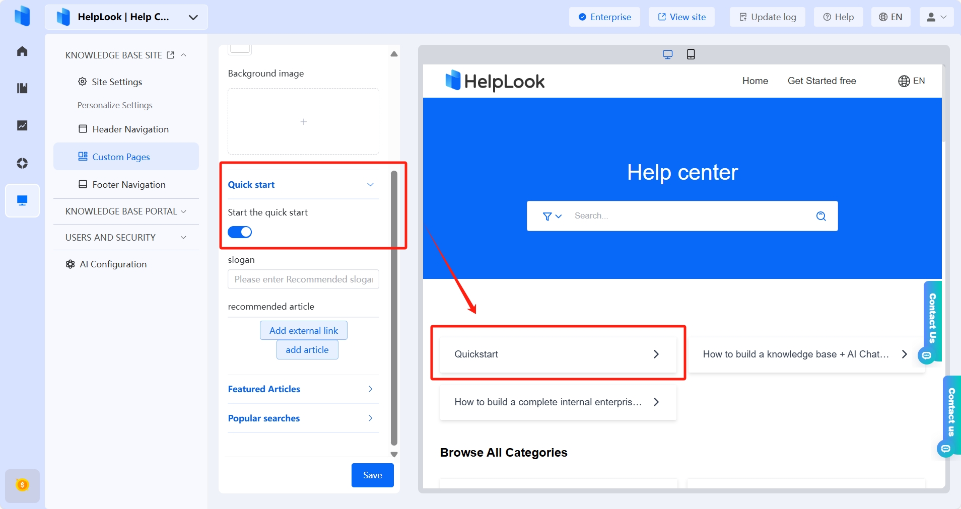 How to configure categorized modules on the homepage?