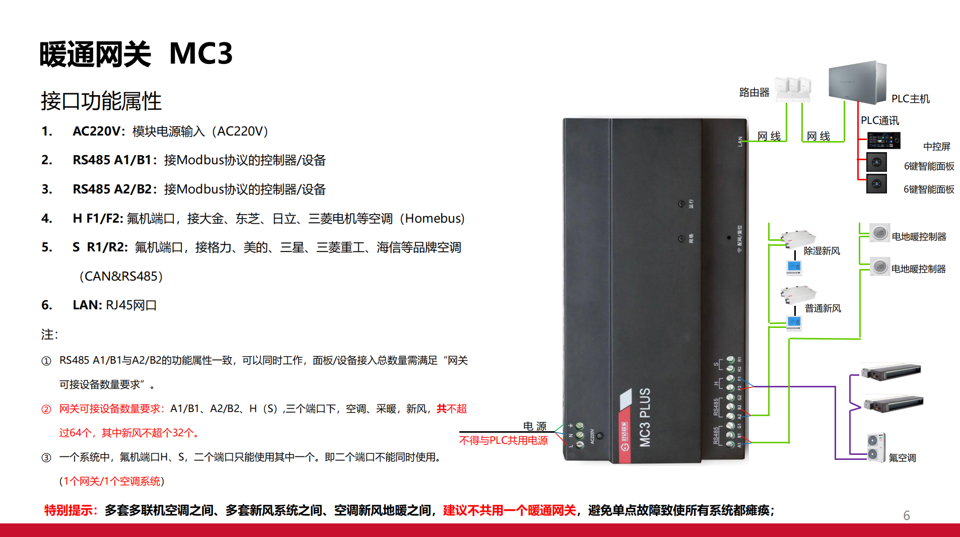 1个暖通网关MC3可以接多少个空调、新风、地暖-暖通网关常见问题查询