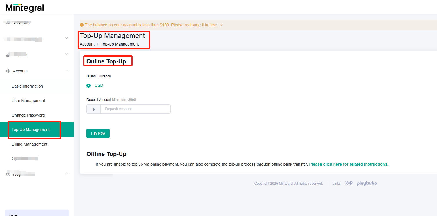 Mintegral Offline Top-Up Instruction