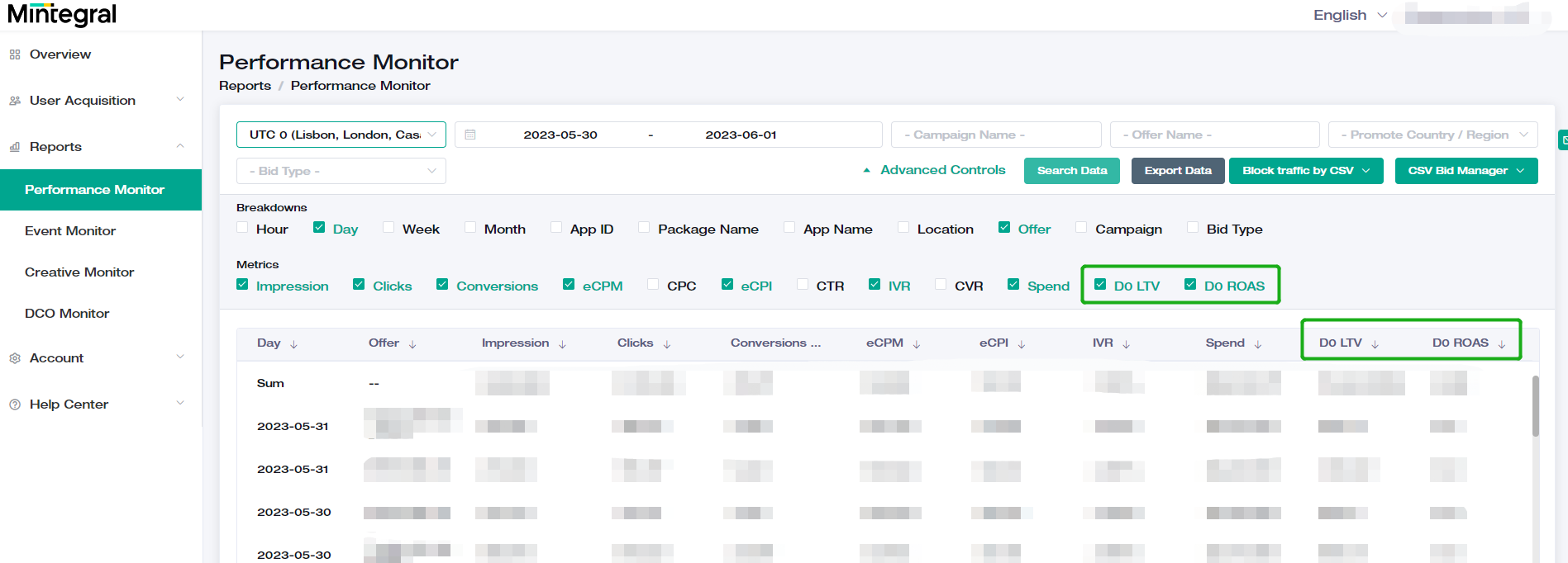 Illustrated Guide on how to manage data postback settings on Mintegral's AppGrowth platform