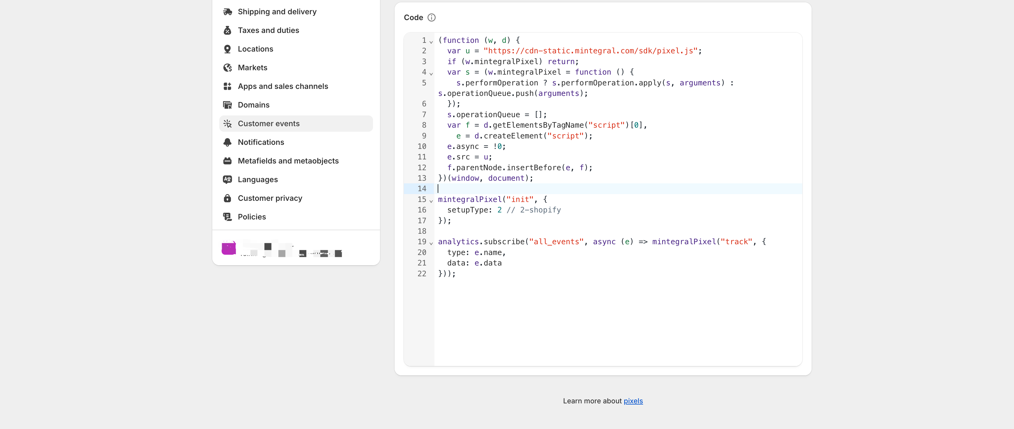 Mintegral Pixel: Shopify Store Integration