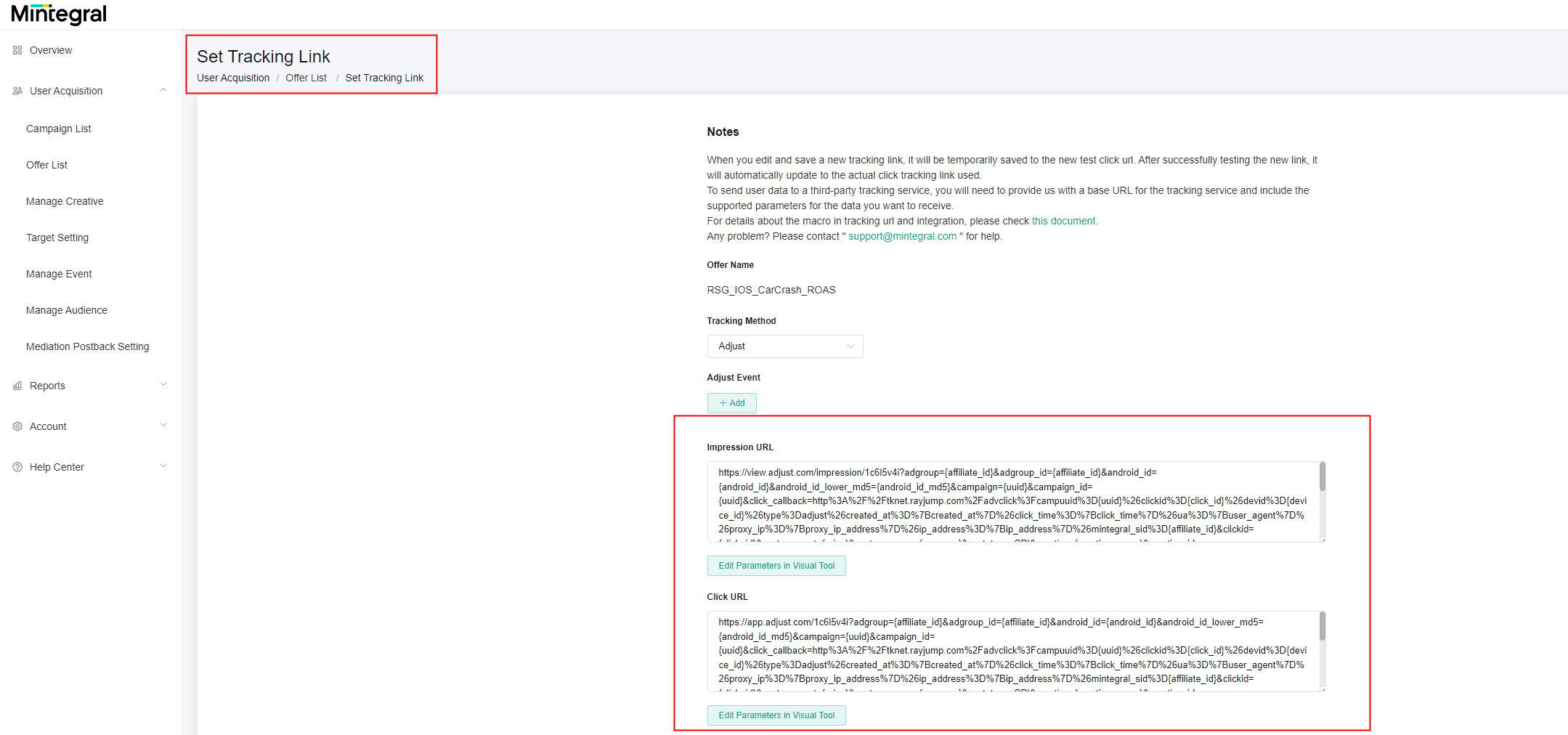 Adjust tracking guide for Mintegral AppsGrowth campaigns