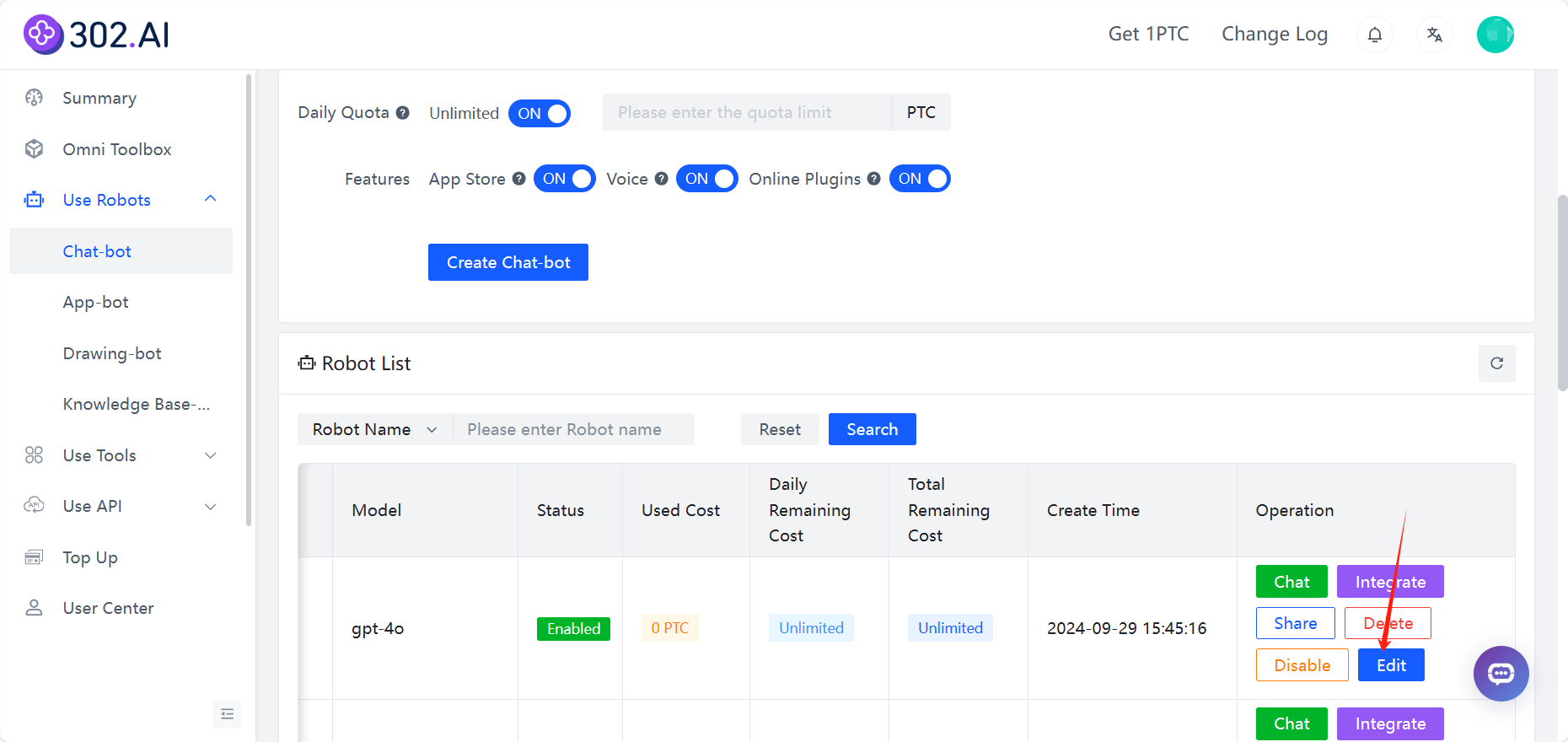 Chat-bot Advanced Settings-302.AI| Help Center