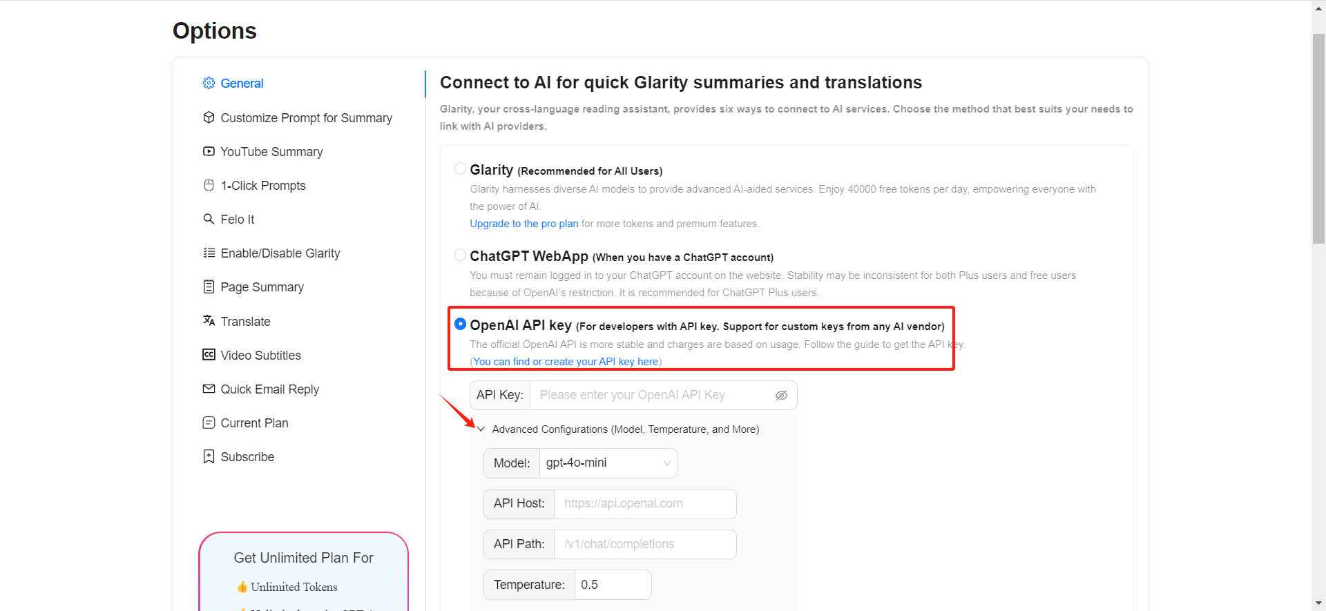 Integrate into Browser plugins—Glarity-302.AI| Help Center