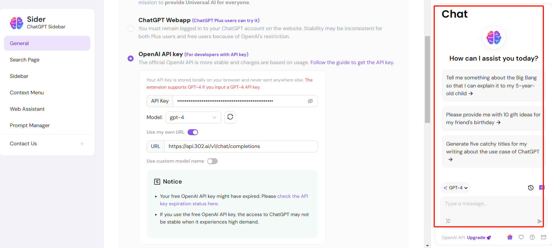 Integrate into Browser plugins—Sider-302.AI| Help Center