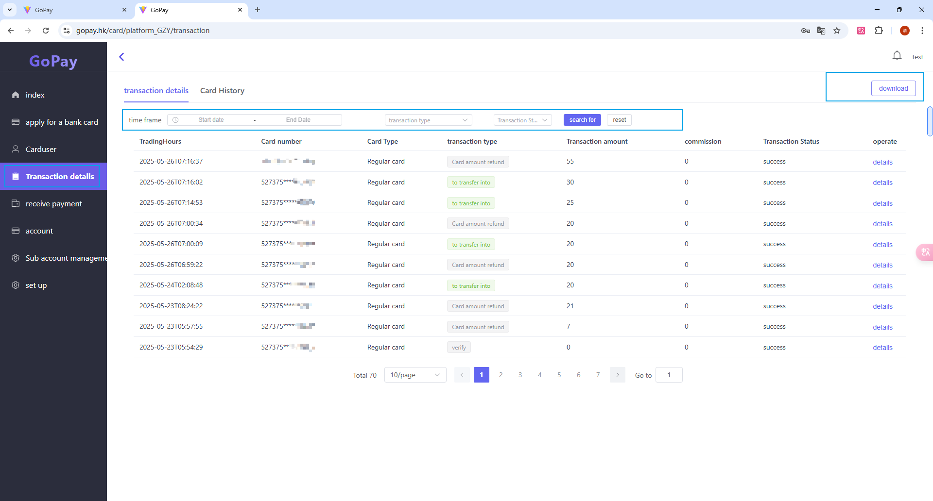 Transaction Details Inquiry-帮助中心
