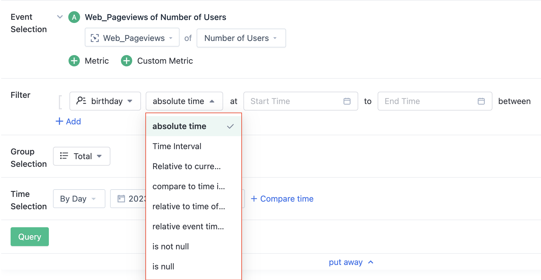 Description of attribute filtering conditions-Help Center - Sensors ...