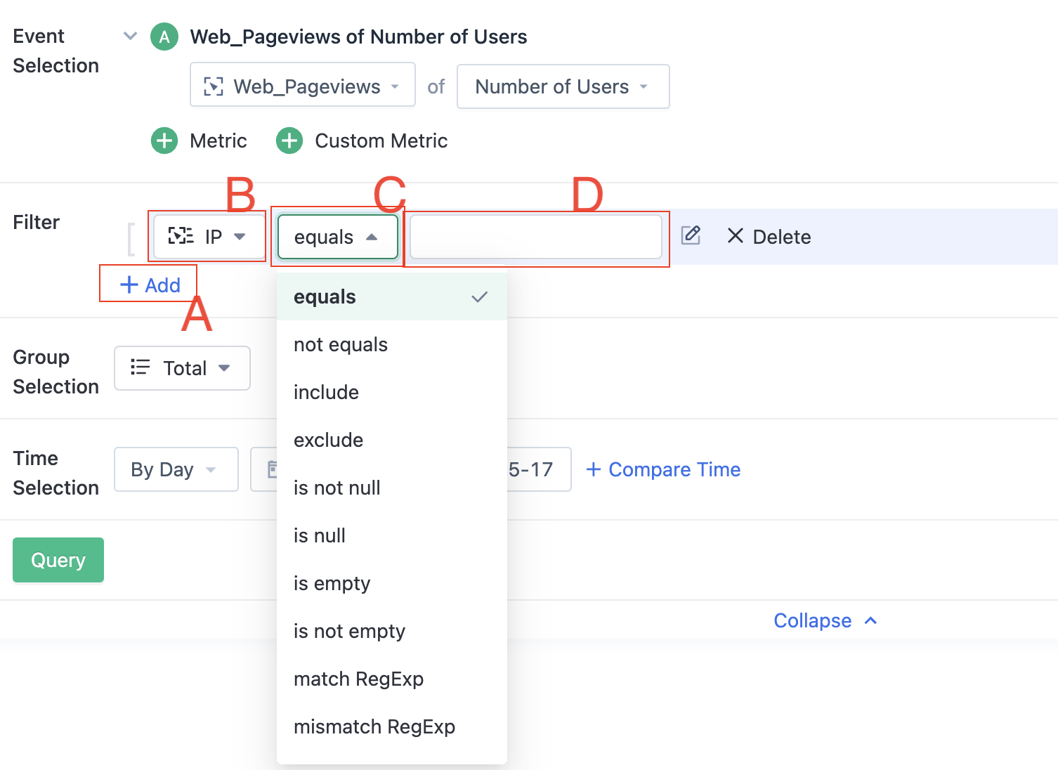 Description of attribute filtering conditions-Help Center - Sensors Analytic