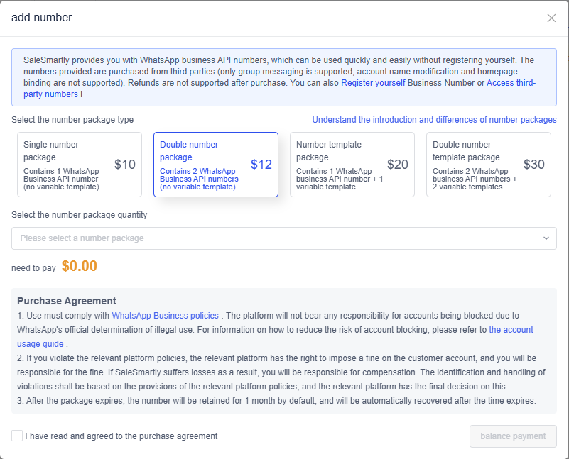 WhatsApp API Number Pricing