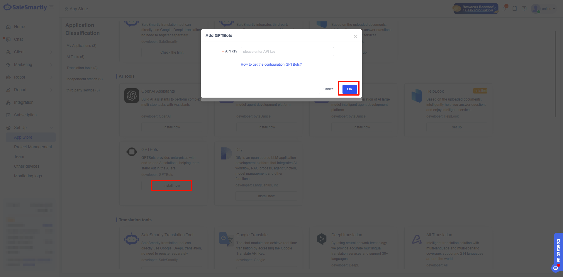 How to Obtain the GPTbots API Key?-SaleSmartly-Help Center-SaleSmartly User Guide