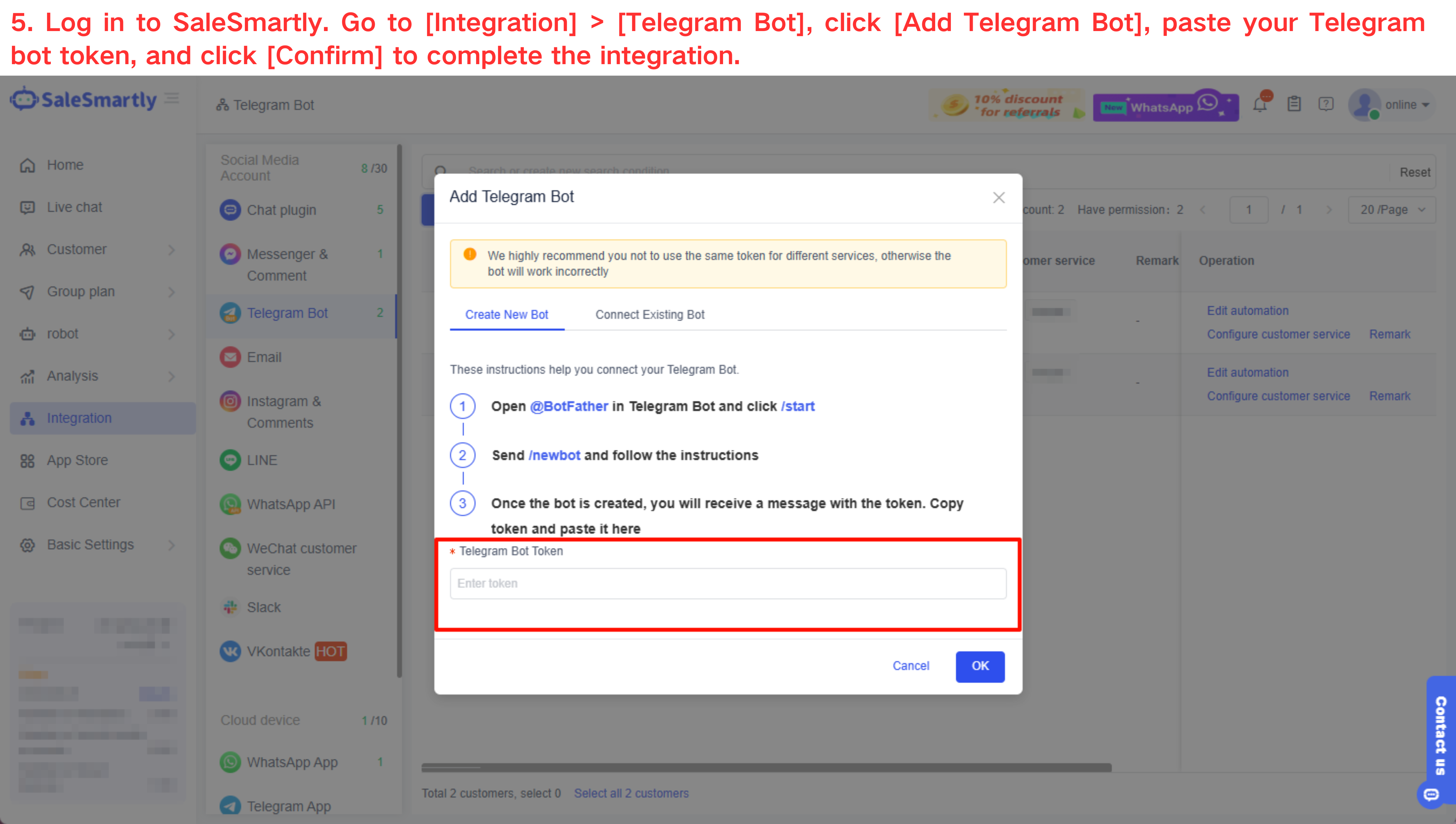 How to integrate Telegram Bot?