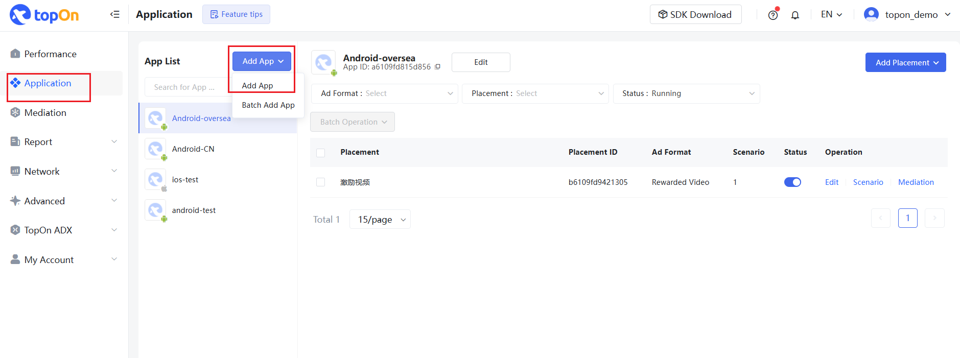 Application-TopOn Help center