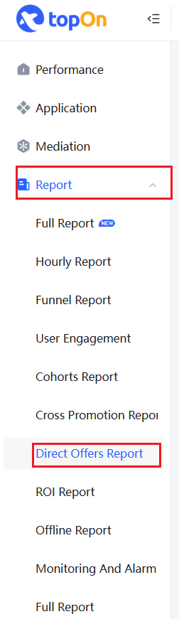 Direct Offers Report-TopOn Help center