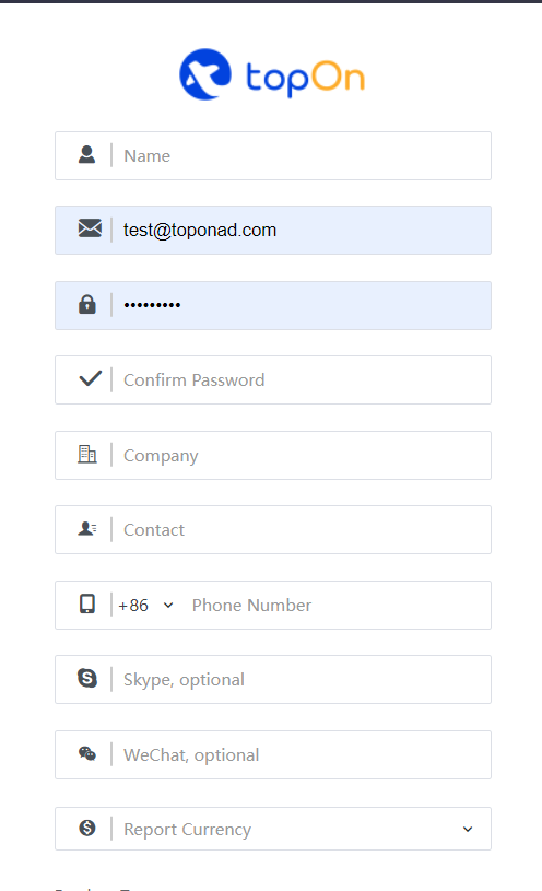 Topon Account Management-TopOn Help center