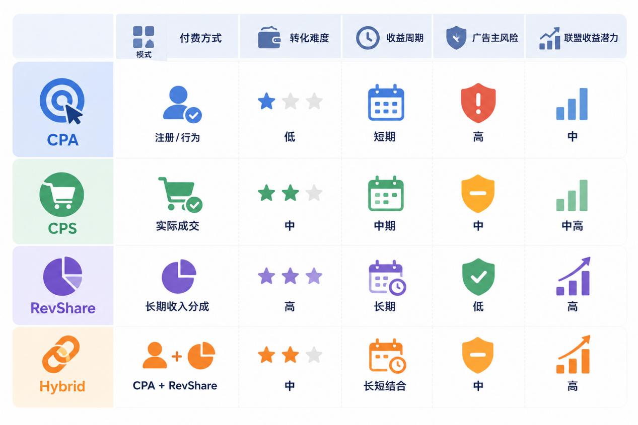 CPA vs CPS vs RevShare：SaaS 联盟营销该如何选择佣金模式？
